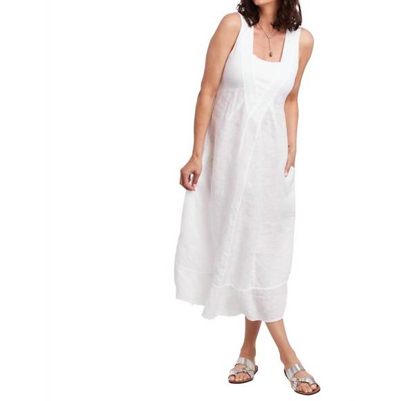 CARRÉ NOIR | Dresses | New Carr Noir Rib Knit Linen Maxi Dress In White ...